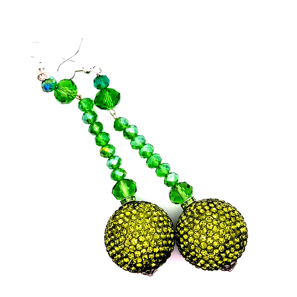 Lime Green Gumball Statement Earring